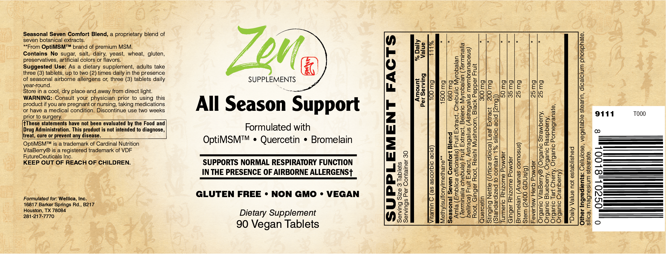 All Season Support 180 TAB – Zen Supplements